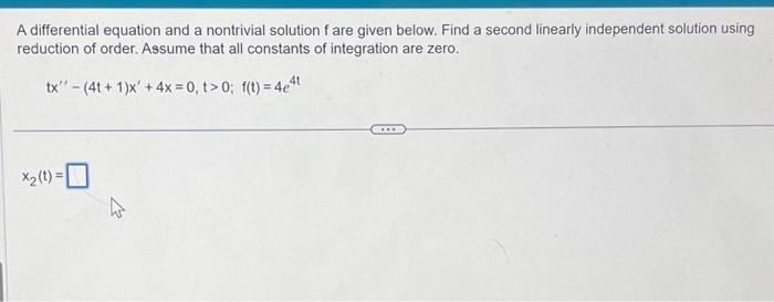Solved A differential equation and a nontrivial solution f | Chegg.com