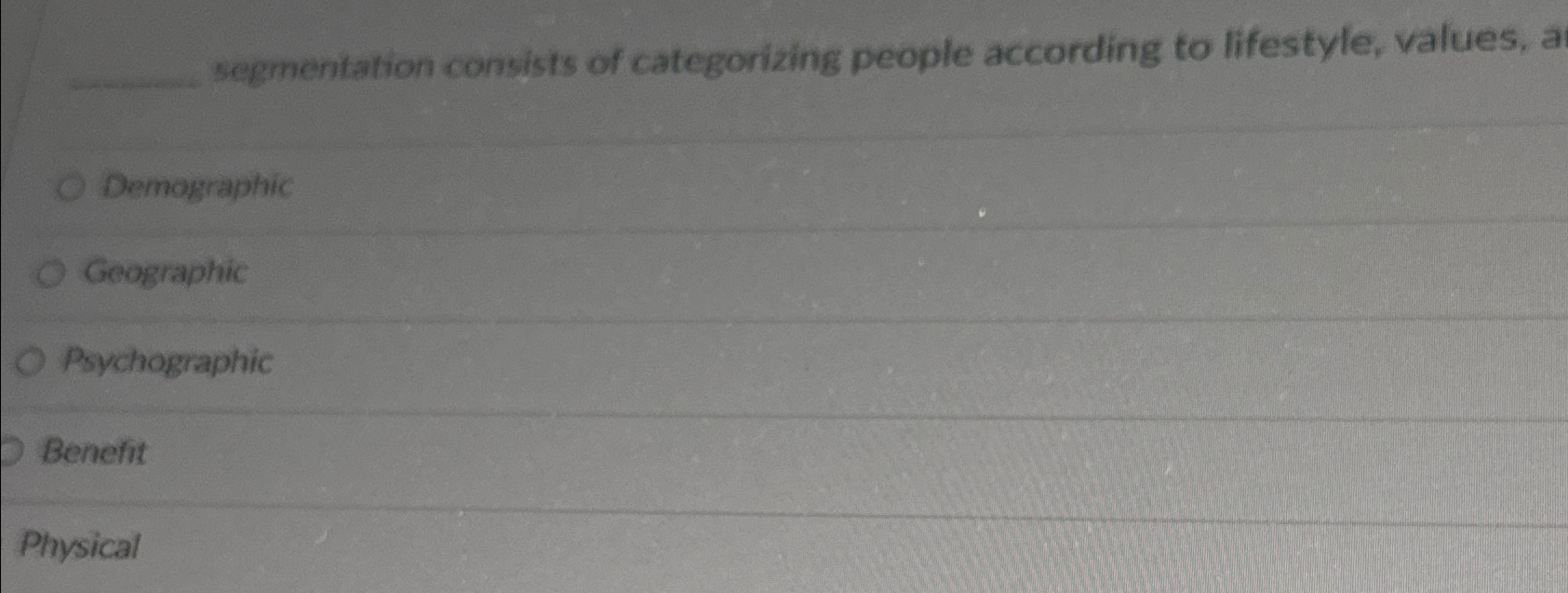 Solved Segmentation Consists Of Categorizing People