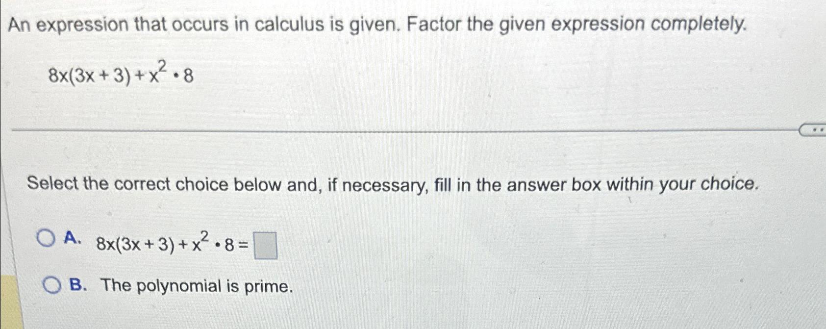 Solved An expression that occurs in calculus is given. | Chegg.com