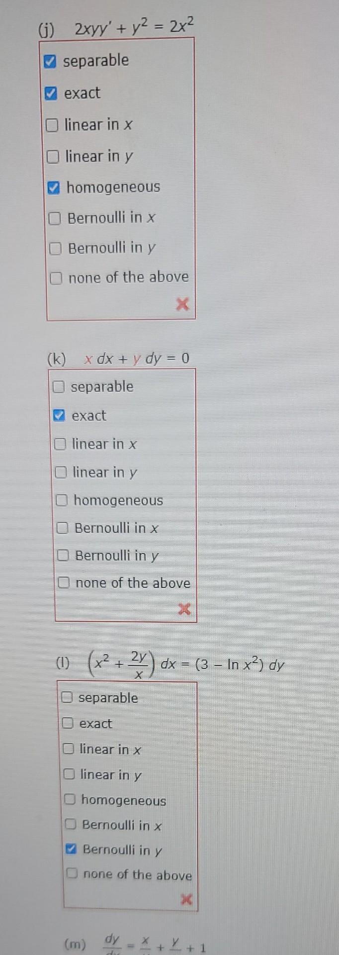 Solved Classify each differential equation as separable, | Chegg.com