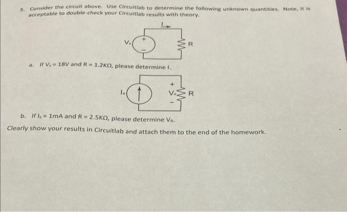 Solved 5. Consider the circuit above. Use Circultlab to | Chegg.com