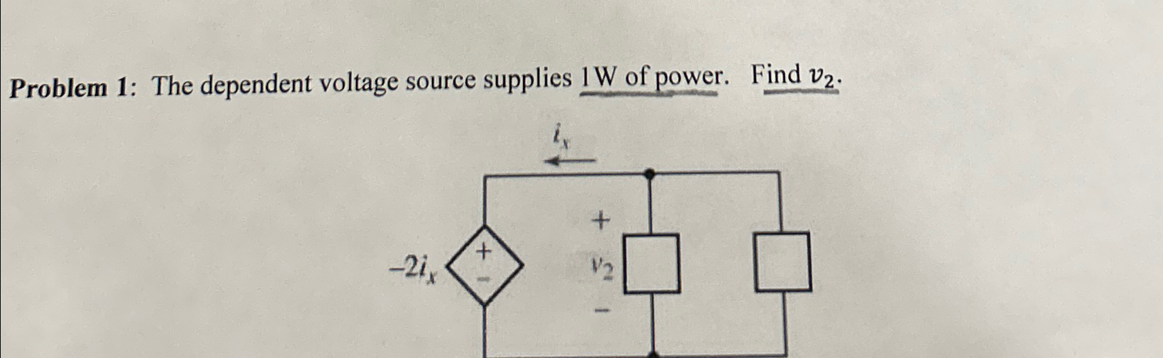 Solved Problem 1: The dependent voltage source supplies 1W | Chegg.com