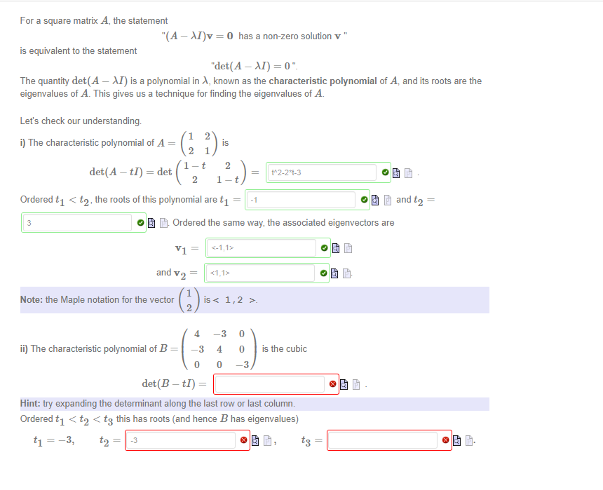 Solved For a square matrix A, ﻿the statement(A-lambda I)v=0 | Chegg.com