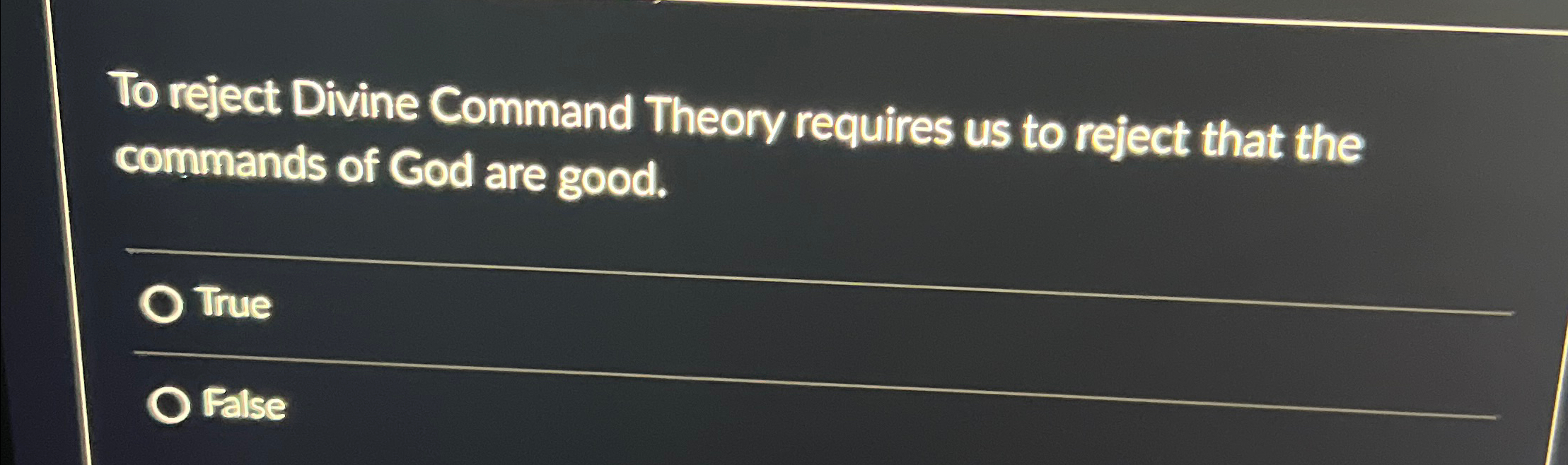 Solved To reject Divine Command Theory requires us to reject | Chegg.com