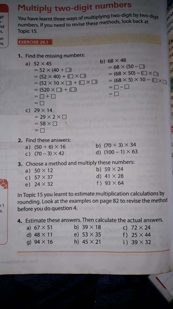 Solved Multiply two-digit numbersYou have learnt three ways | Chegg.com