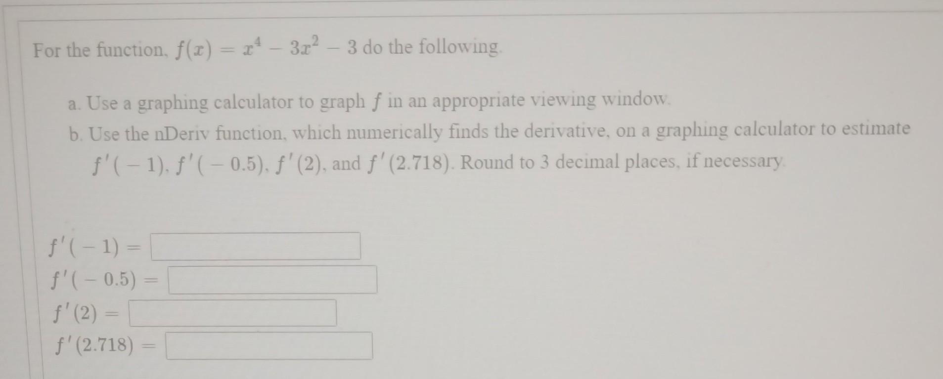 Solved For the following function f and real number a, find | Chegg.com