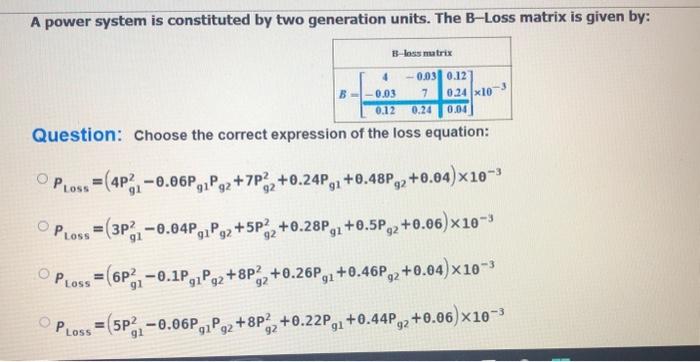 Solved A power system is constituted by two generation | Chegg.com