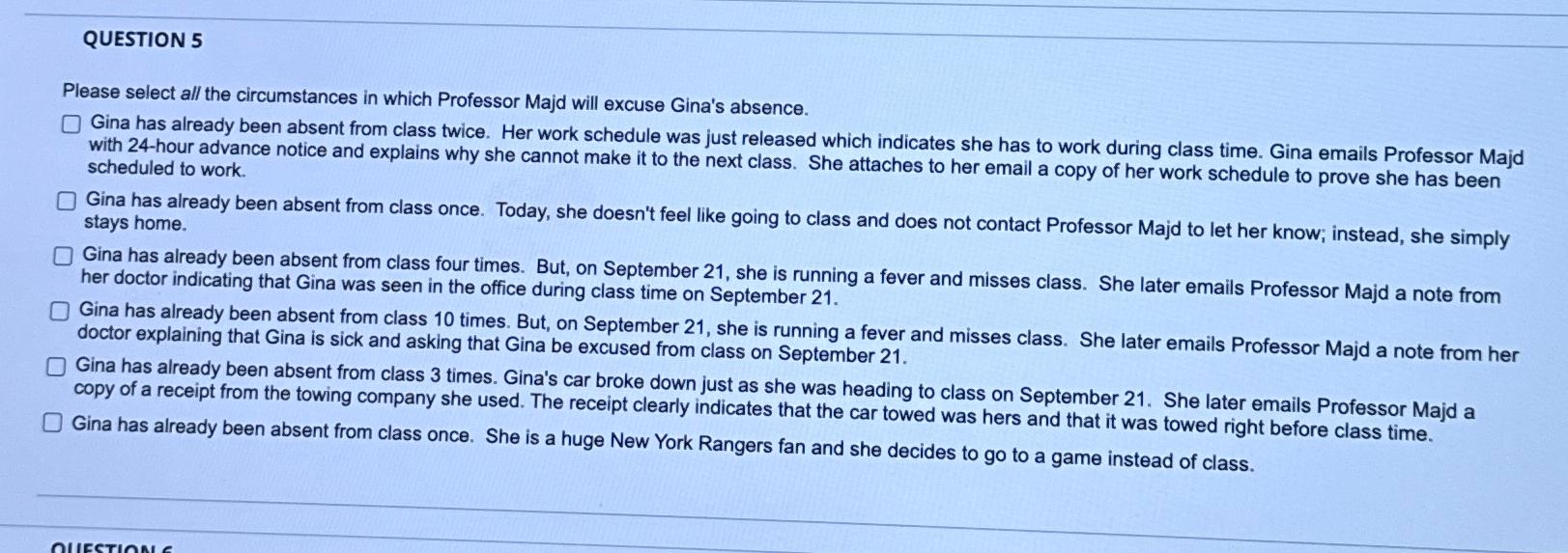 Solved QUESTION 5Please select all the circumstances in | Chegg.com