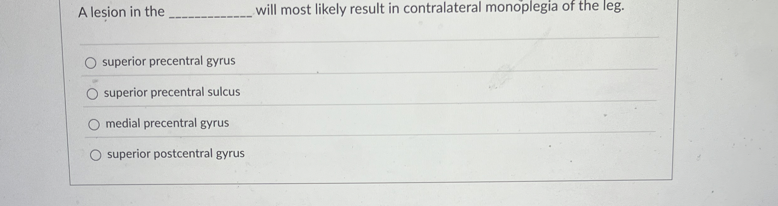 Solved A lesion in thewill most likely result in | Chegg.com