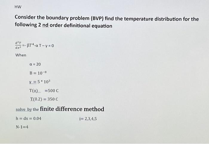 Solved Consider The Boundary Problem Bvp Find The
