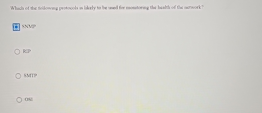 Solved Which of the following protocols is likely to be used | Chegg.com