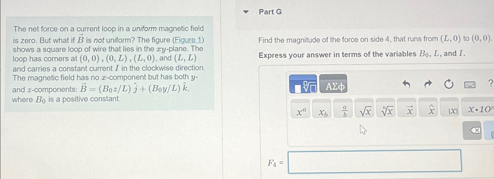 Solved The net force on a current loop in a uniform magnetic | Chegg.com