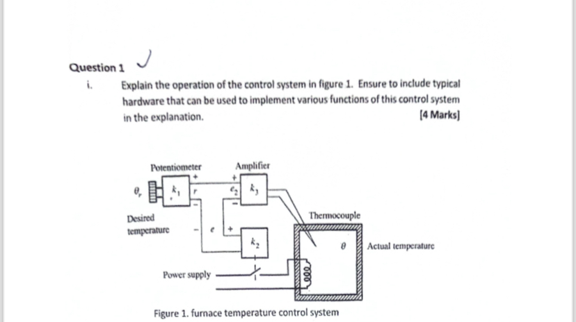 Solved Question 1i. ﻿Explain the operation of the control | Chegg.com