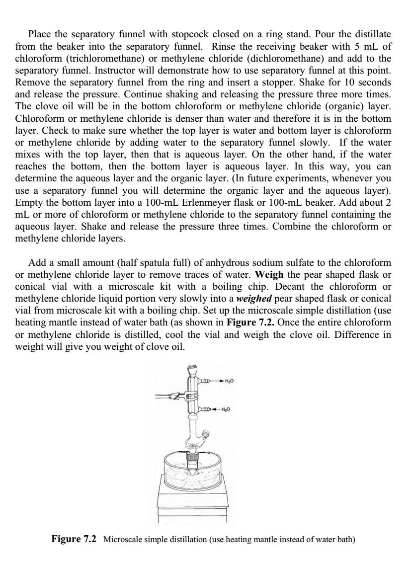 Solved EXPERIMENT 7 Steam Distillation Objective The purpose | Chegg.com