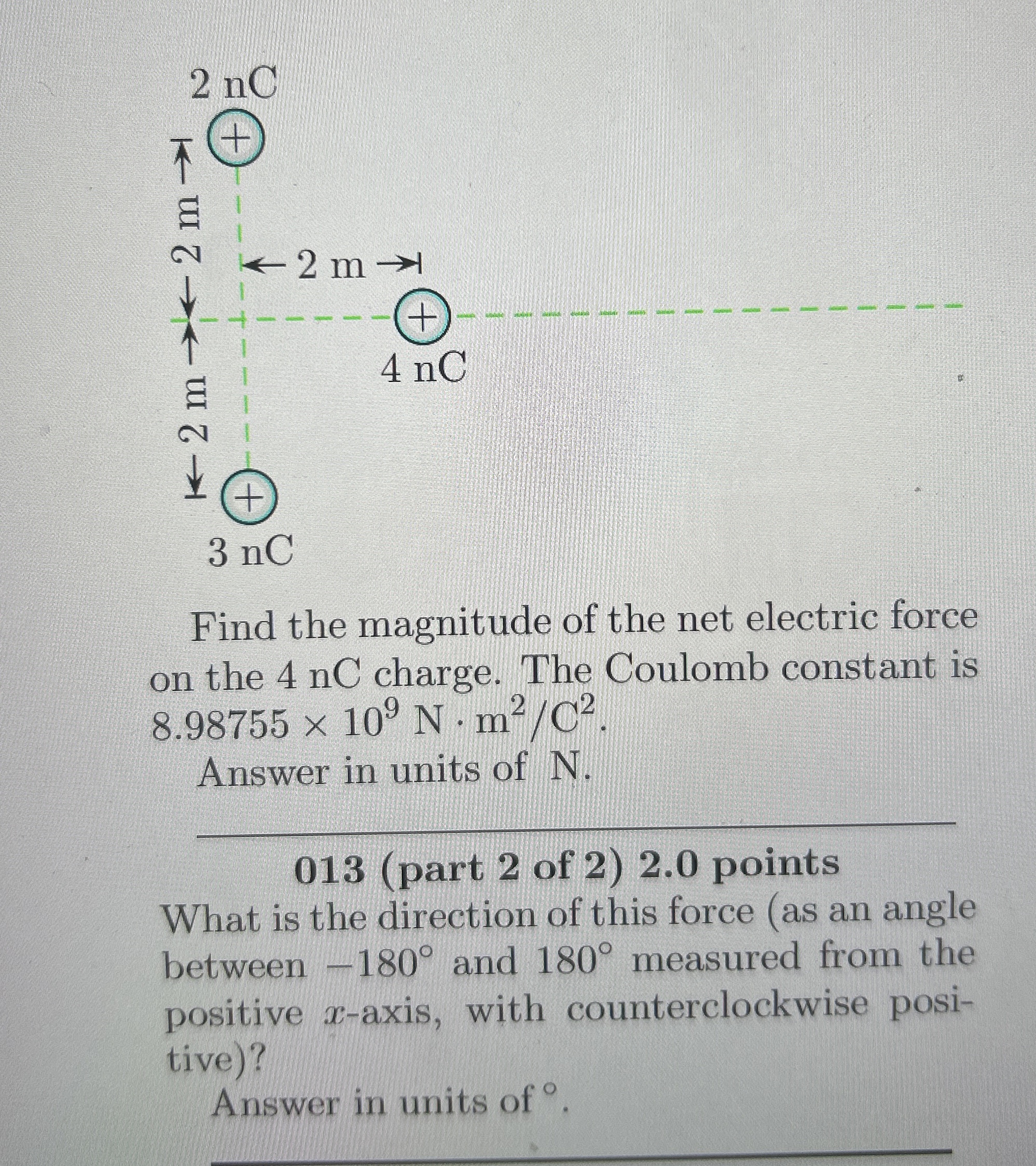 Solved Find the magnitude of the net electric force on the 4 | Chegg.com