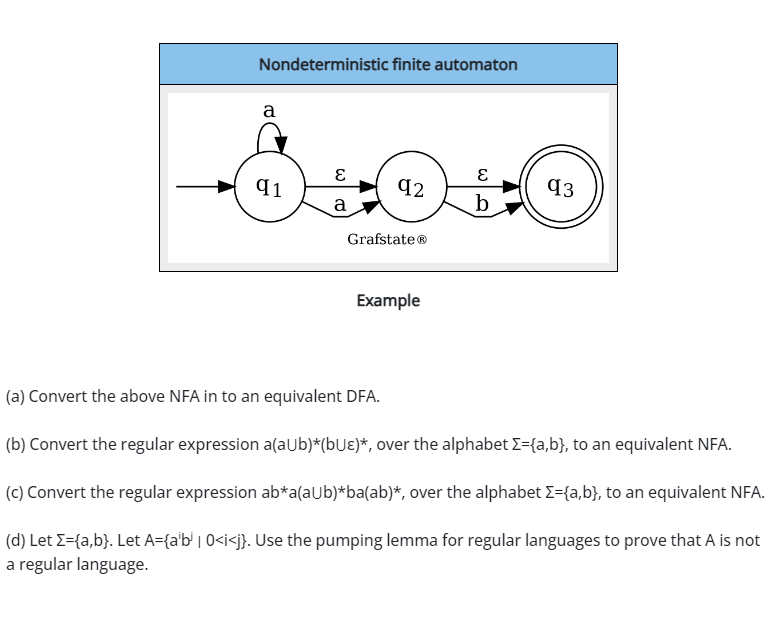 Solved (a) ﻿Convert the above NFA in to an equivalent | Chegg.com