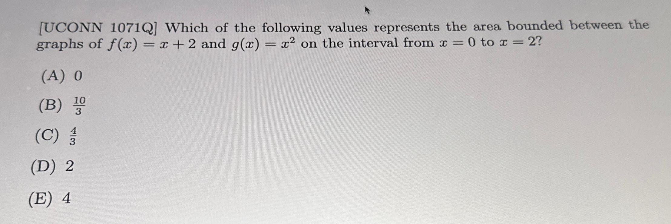 Solved [UCONN 1071Q] ﻿Which of the following values | Chegg.com