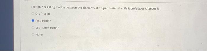 Solved The force resisting motion between the elements of a | Chegg.com