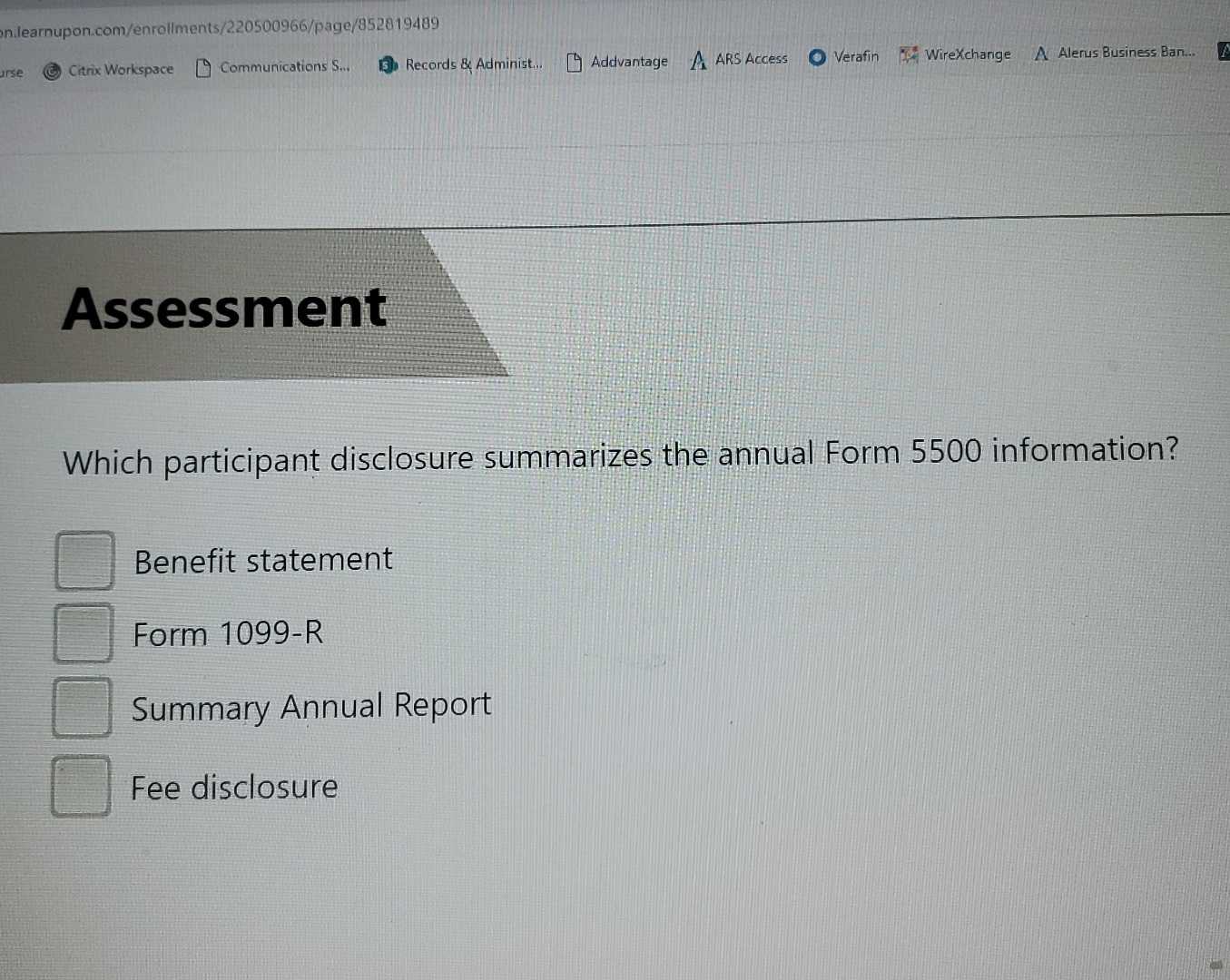 Solved AssessmentWhich participant disclosure summarizes the | Chegg.com