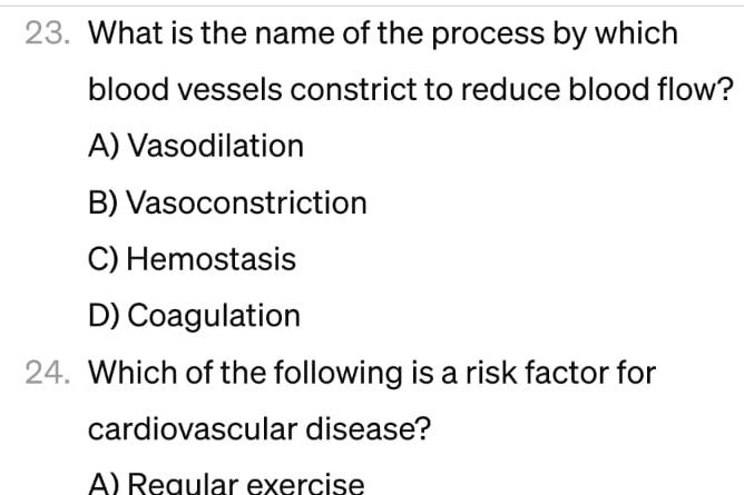 Solved What is the name of the process by which blood | Chegg.com