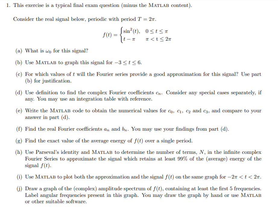Solved This exercise is a typical final exam question (minus | Chegg.com