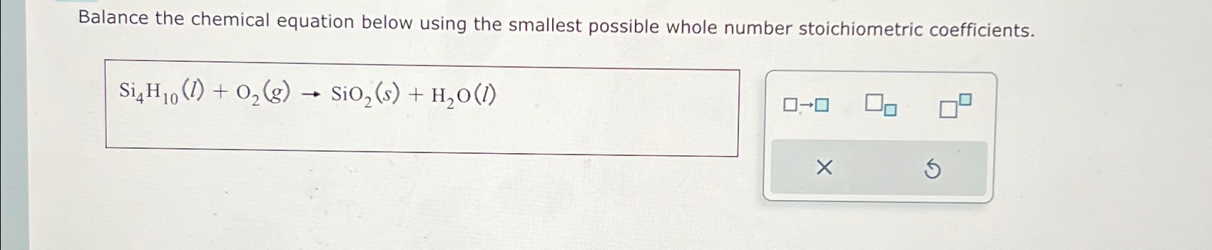 Solved Balance the chemical equation below using the | Chegg.com