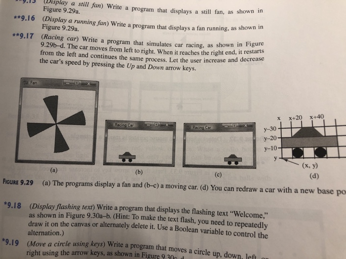 Display a still fan) Write a program that displays | Chegg.com