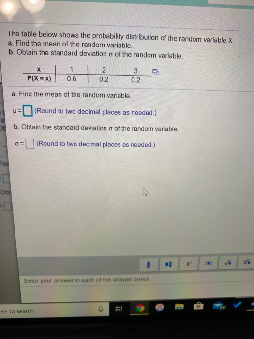 Solved The table below shows the probability distribution of | Chegg.com