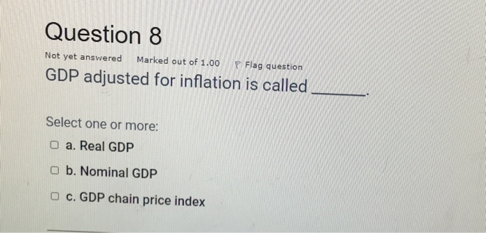 Solved Question 6 Not yet answered Marked out of 1.00 F Flag | Chegg.com