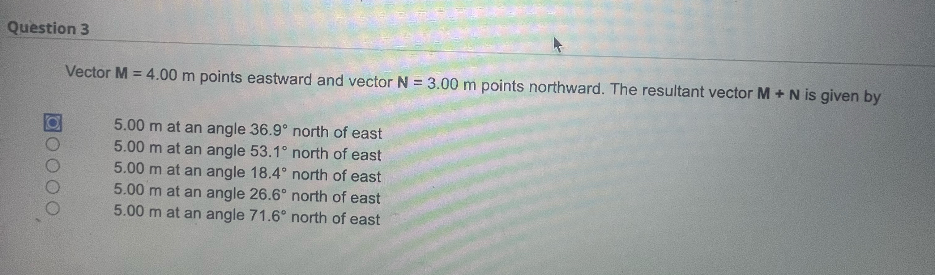 Solved Question 3Vector M=4.00m ﻿points eastward and vector | Chegg.com