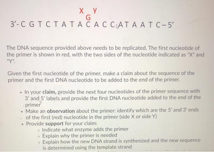 Solved ху G 3-CGTCTATA ČAC CAT A ATC-5' The DNA sequence | Chegg.com