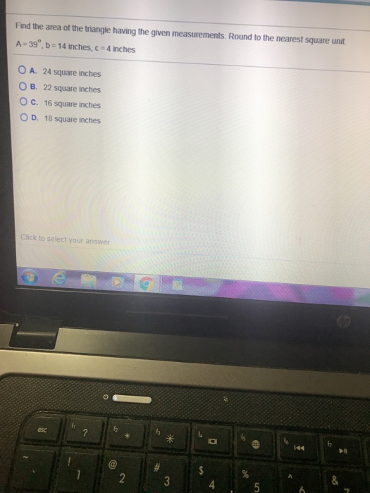 Solved Find the area of the triangle having the given | Chegg.com