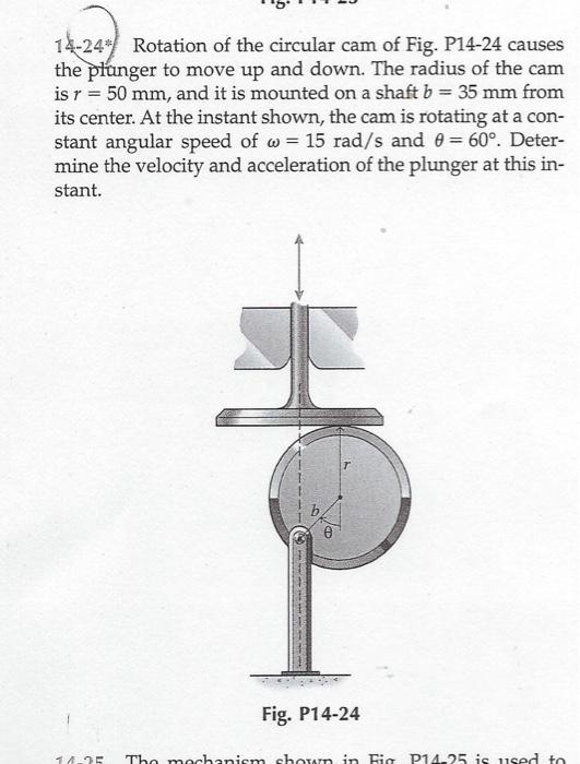 Solved 14-24* Rotation of the circular cam of Fig. P14-24 | Chegg.com