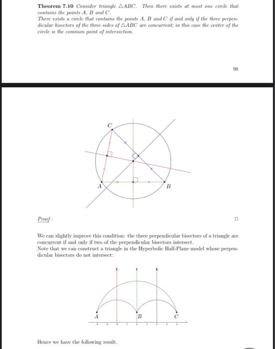 Solved F. (10 pts) (Hyperbolic Half-Plane model) Consider | Chegg.com