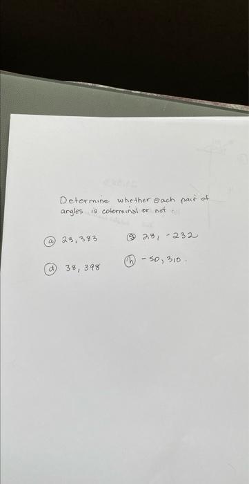Solved Determine whether each pair of angles is coterminat | Chegg.com