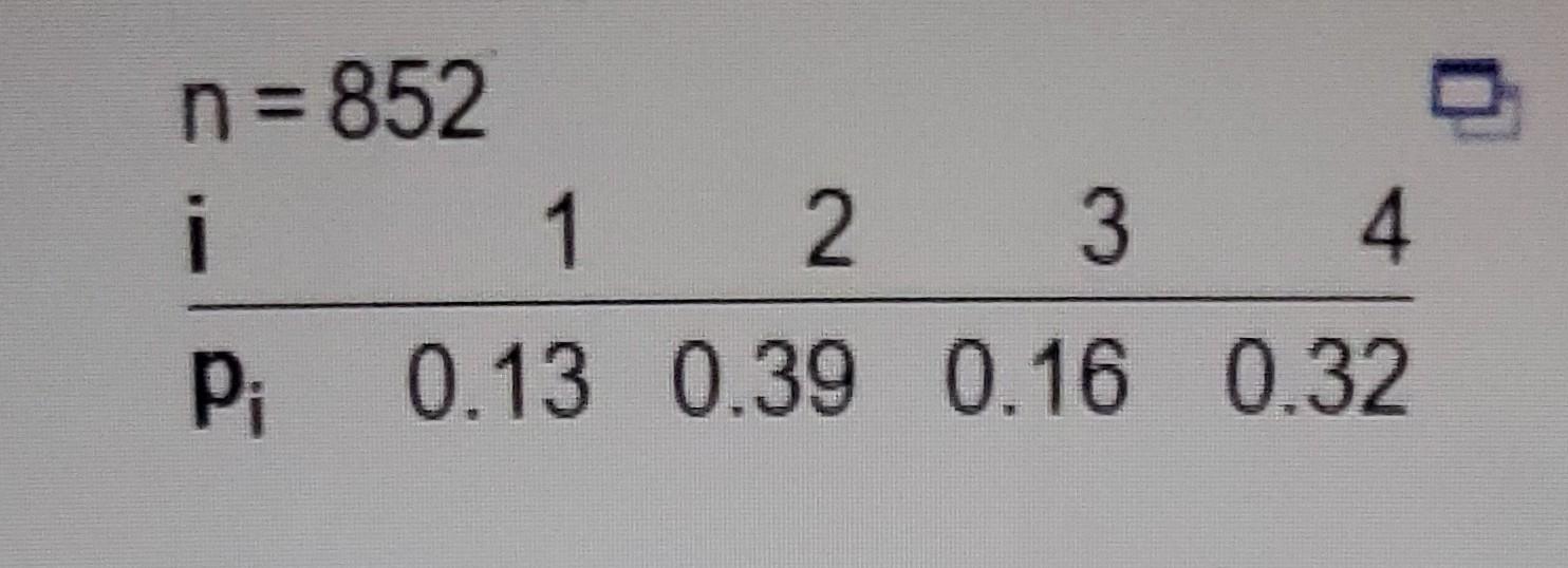Solved Determine The Expected Count For Each Outcome The
