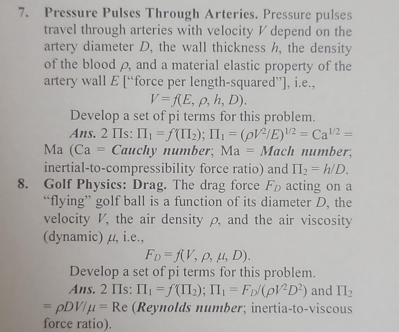 Solved solve questions 7 and 8, using the Buckingham Pi | Chegg.com