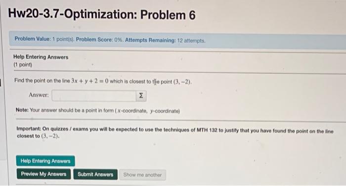 Solved Hw20 3 7 Optimization Problem 6 Problem Value 1