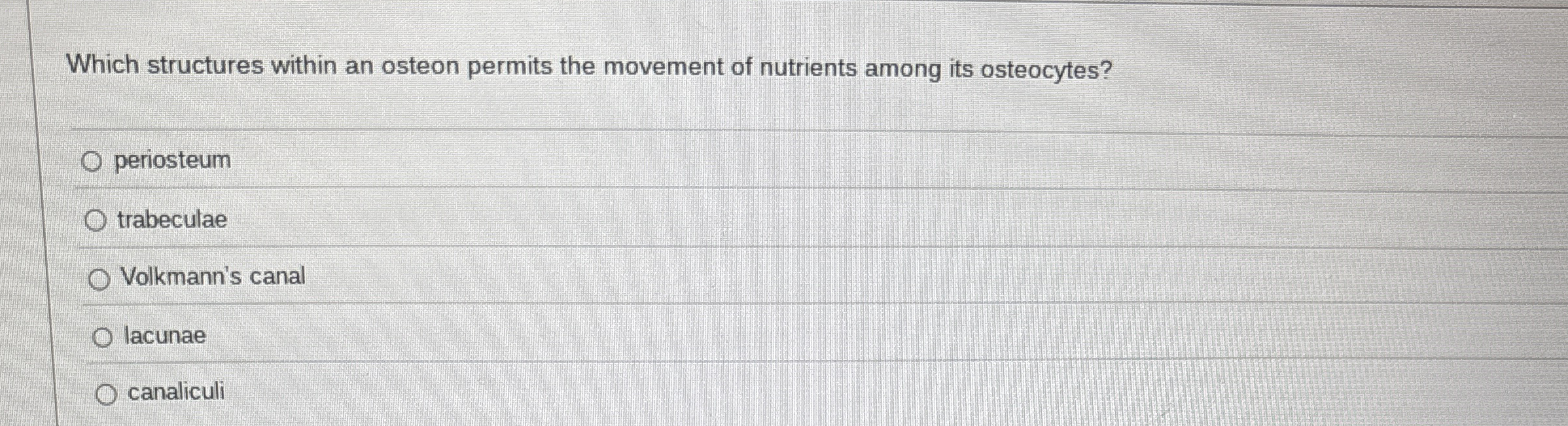Solved Which structures within an osteon permits the | Chegg.com