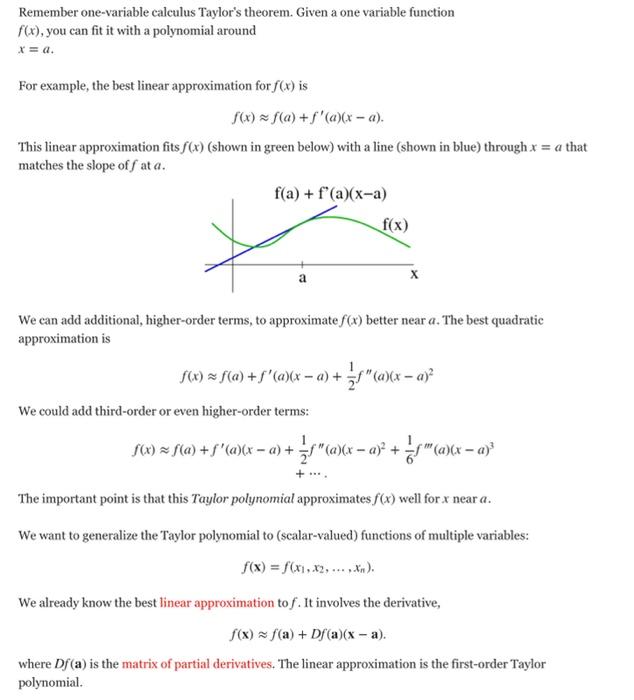 Solved Remember one-variable calculus Taylor's theorem. | Chegg.com