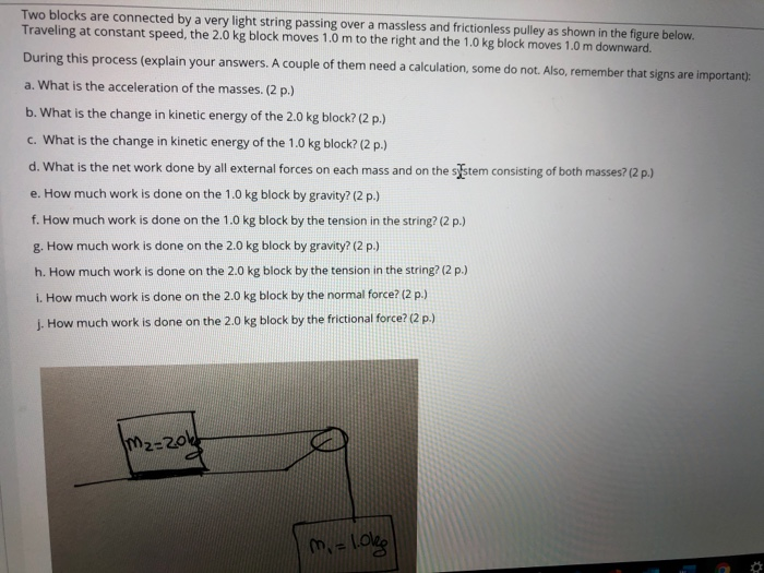 Solved Two blocks are connected by a very light string | Chegg.com