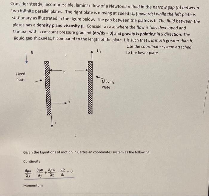 Solved Consider steady, incompressible, laminar flow of a | Chegg.com
