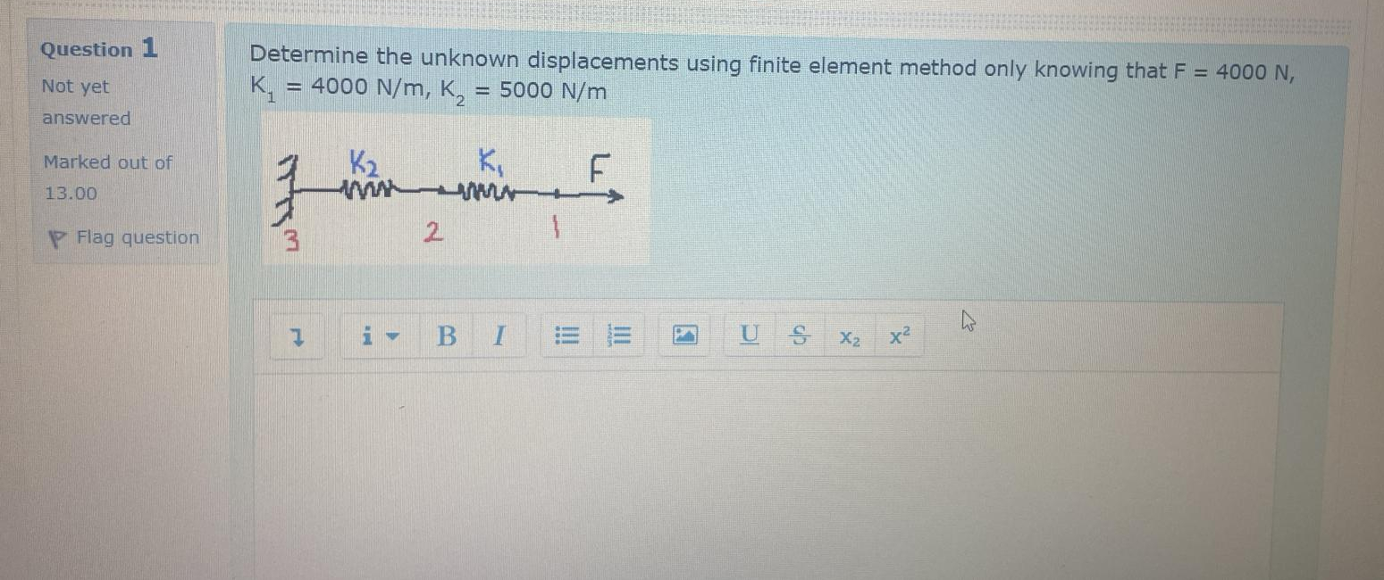 Solved Determine the unknown displacements using finite | Chegg.com