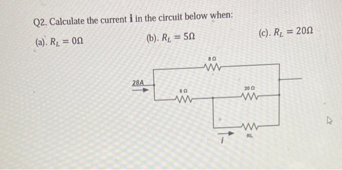 Solved Q2. Calculate the current i in the circuit below | Chegg.com