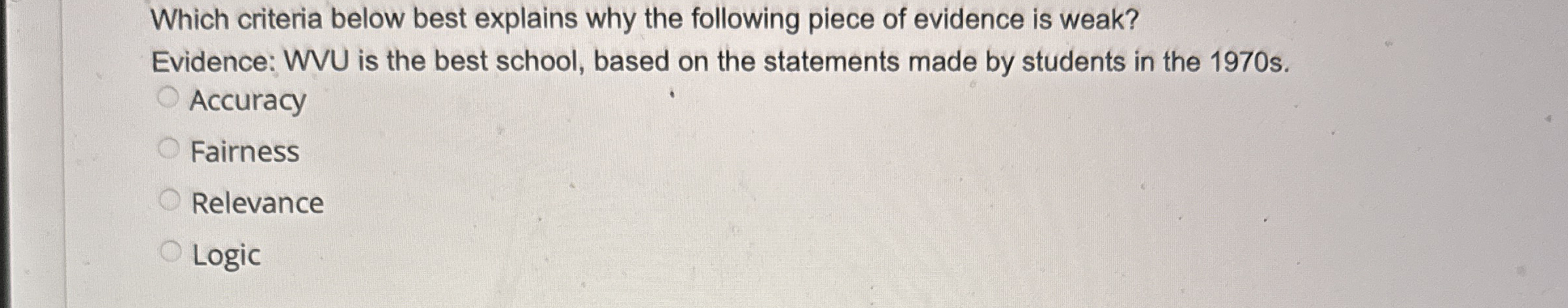Solved Which criteria below best explains why the following | Chegg.com