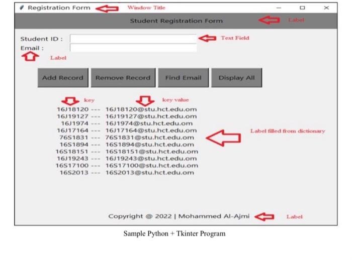 Solved 1. Design and implement a user interface using Python | Chegg.com