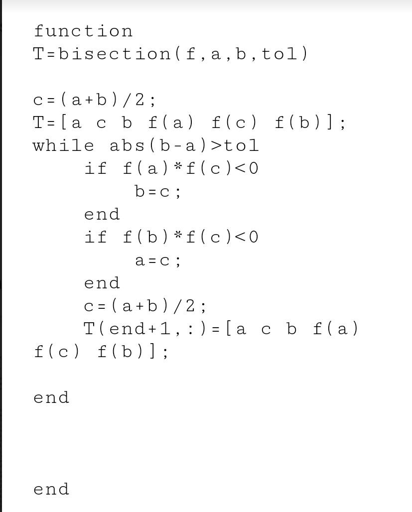 Solved The bisection method is a root finding technique that | Chegg.com