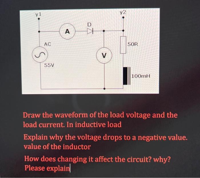 Draw the waveform of the load voltage and the load | Chegg.com