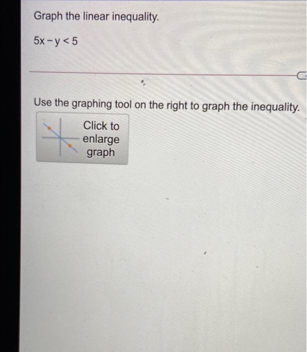 Solved Graph the linear inequality. 5x - y