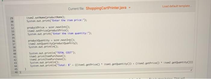 Solved 5.11.1 Online Shopping cart (Java) I have created the | Chegg.com